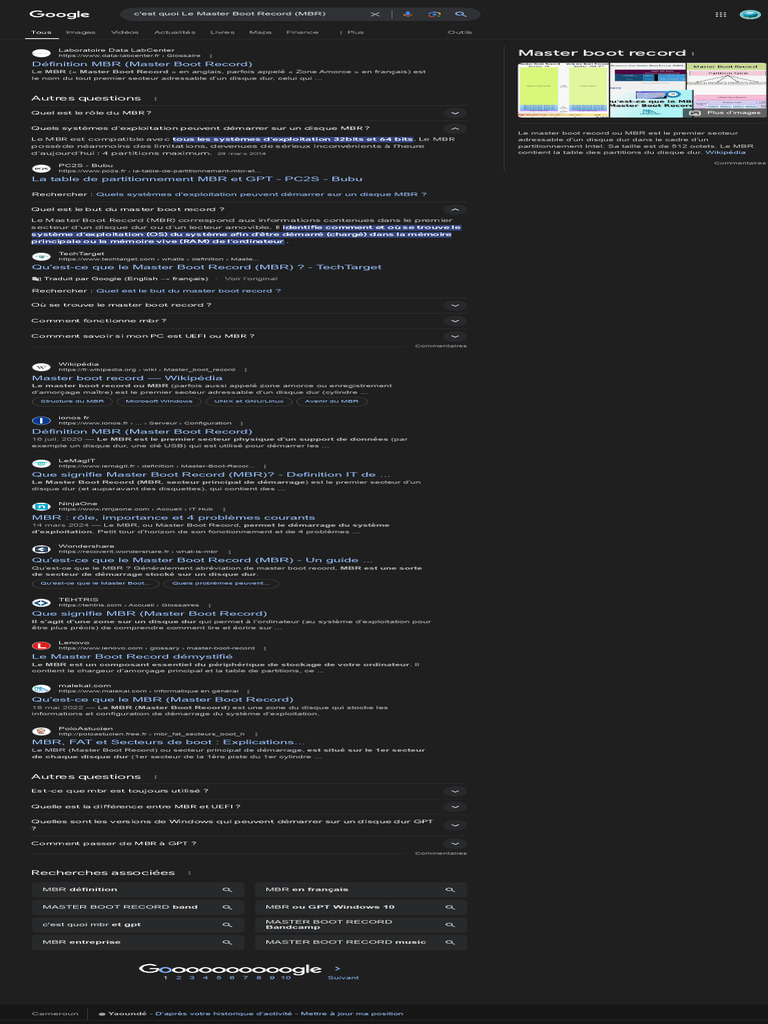 C'est Quoi Le Master Boot Record (MBR) - Recherche Google | PDF