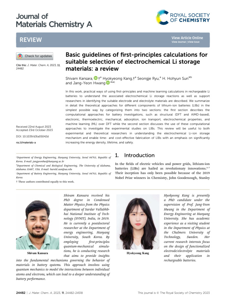 REVIEW-Basic Guidelines of First-Principles Calculations For Suitable ...