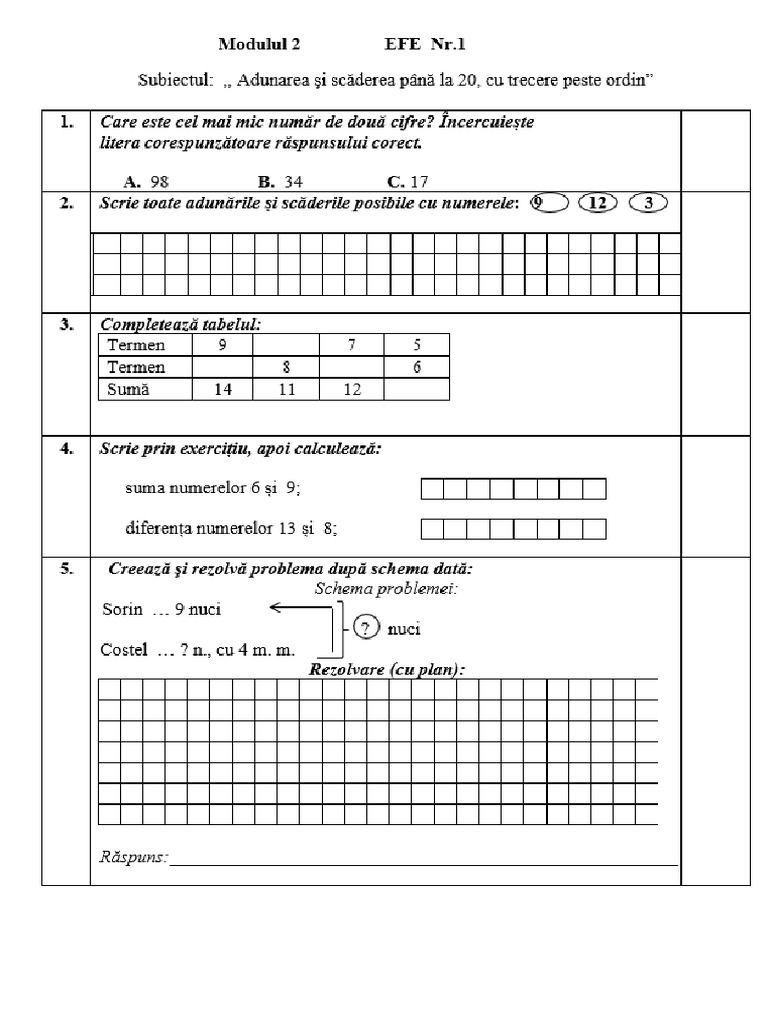 13.1 Evaluare Formativa nr.1, Modulul 2 | PDF