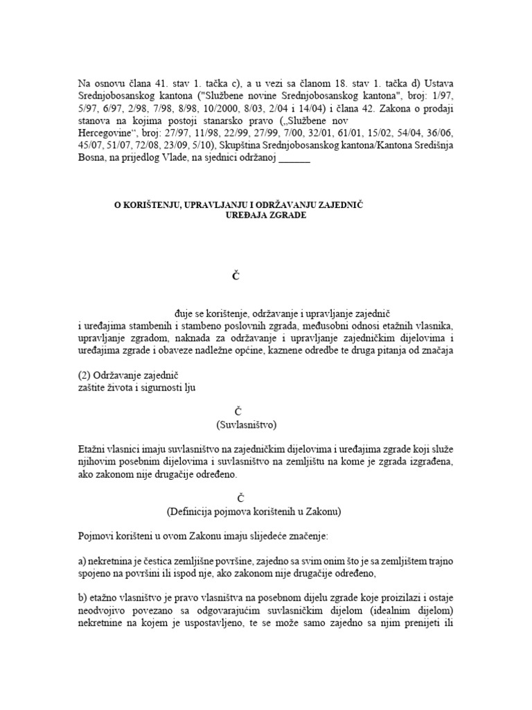 Nacrt-Zakona o Odrzavanju I Upravljanju Zgradama-2023 | PDF