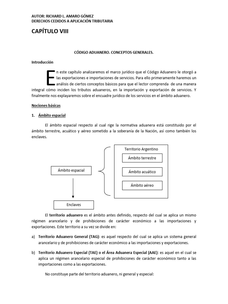 Código Aduanero. Conceptos Generales. | PDF