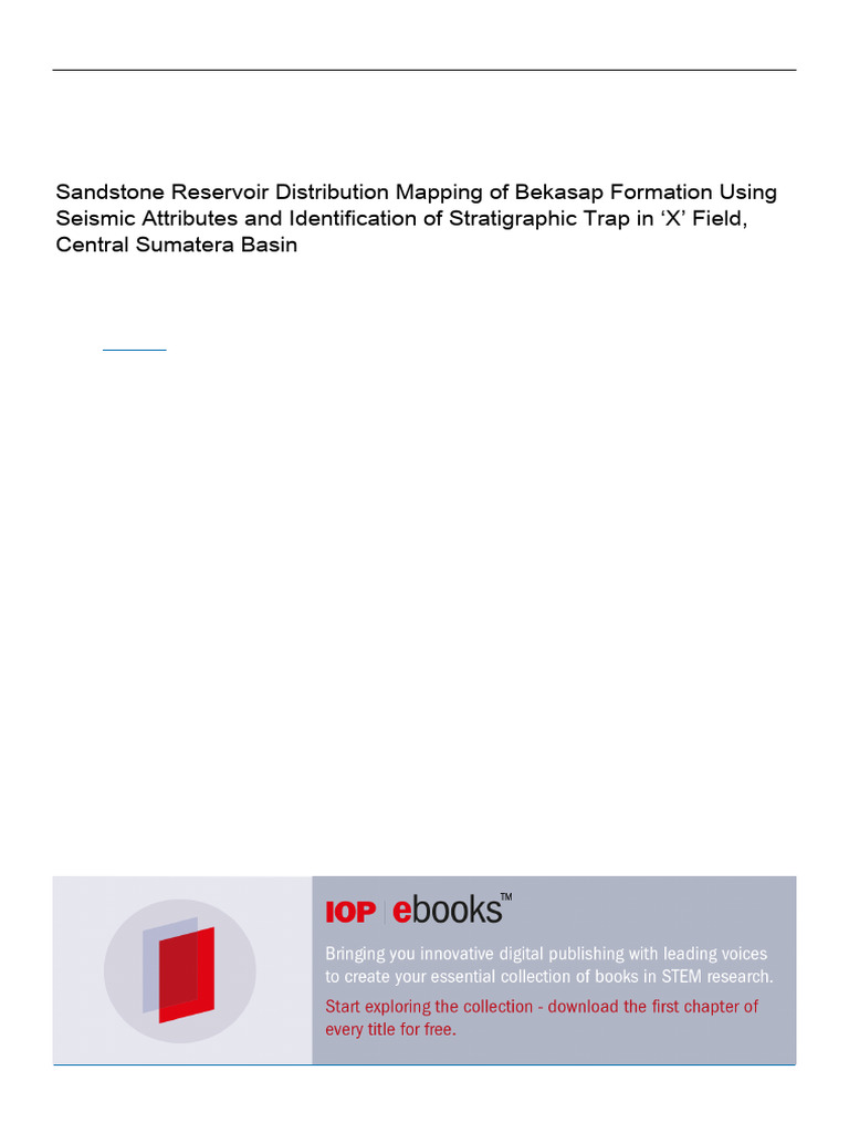 Sandstone Reservoir Distribution Mapping of Bekasa | PDF