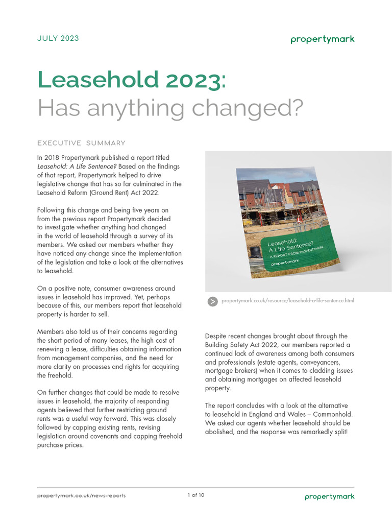 Leasehold 2023: Changes and Challenges | PDF | Leasehold Estate | Law