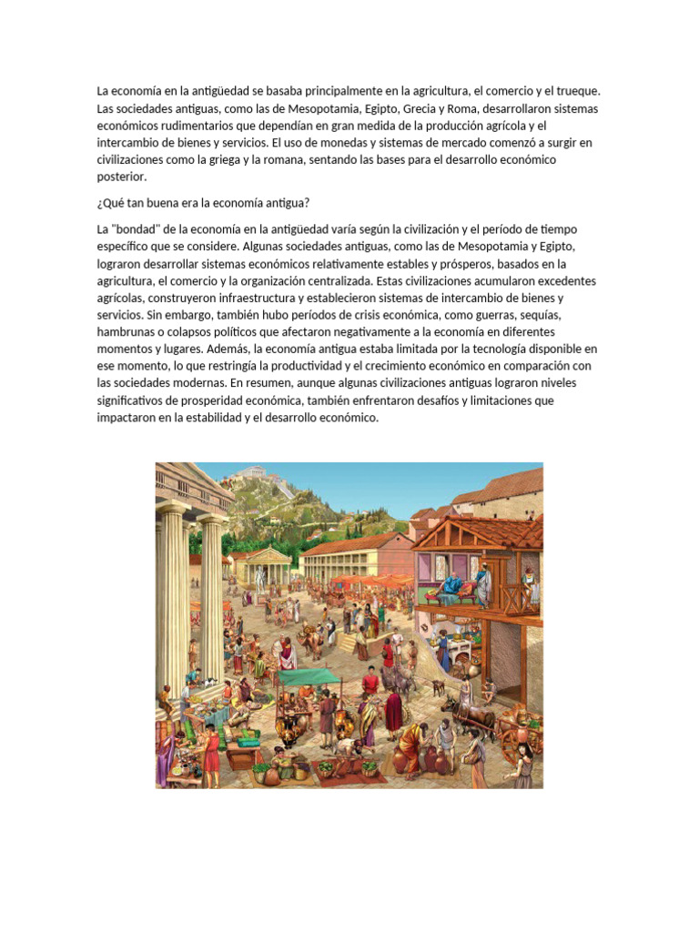 La Economía en La Antigüedad Se Basaba Principalmente en La Agricultura ...