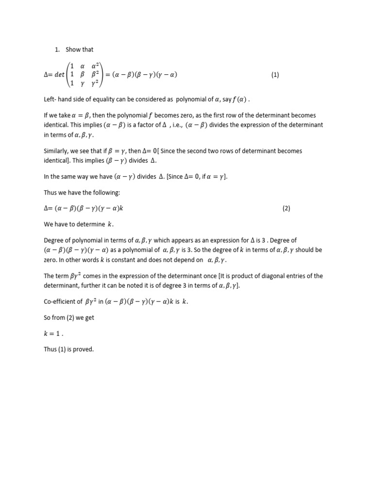 Matrix (B.Tech) Note 1 | PDF