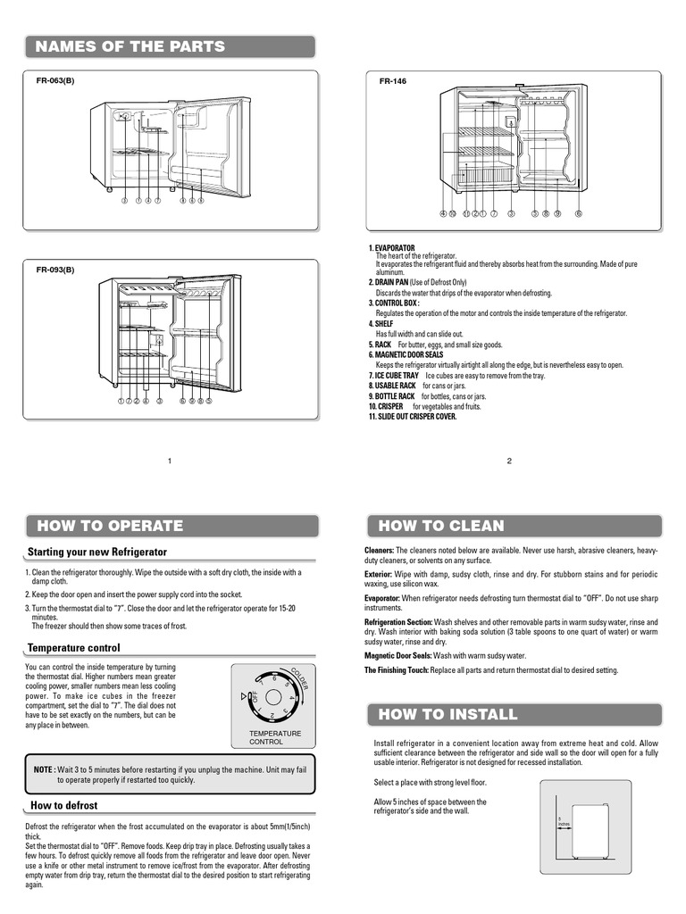 Parts and Operation of Refrigerator | PDF | Refrigerator ...