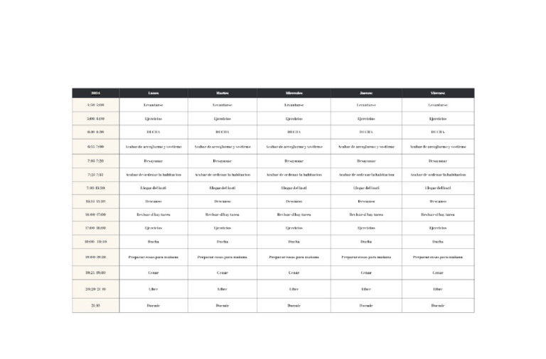 Schedule Template | PDF