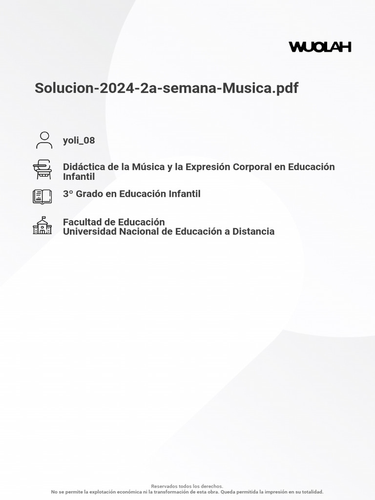 Wuolah Premium Solucion 2024 2a Semana Musica | PDF
