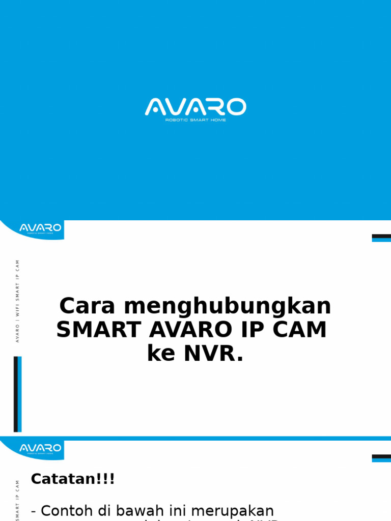 Product Guide ONVIF Menambahkan IPCAM Avaro Ke NVR | PDF