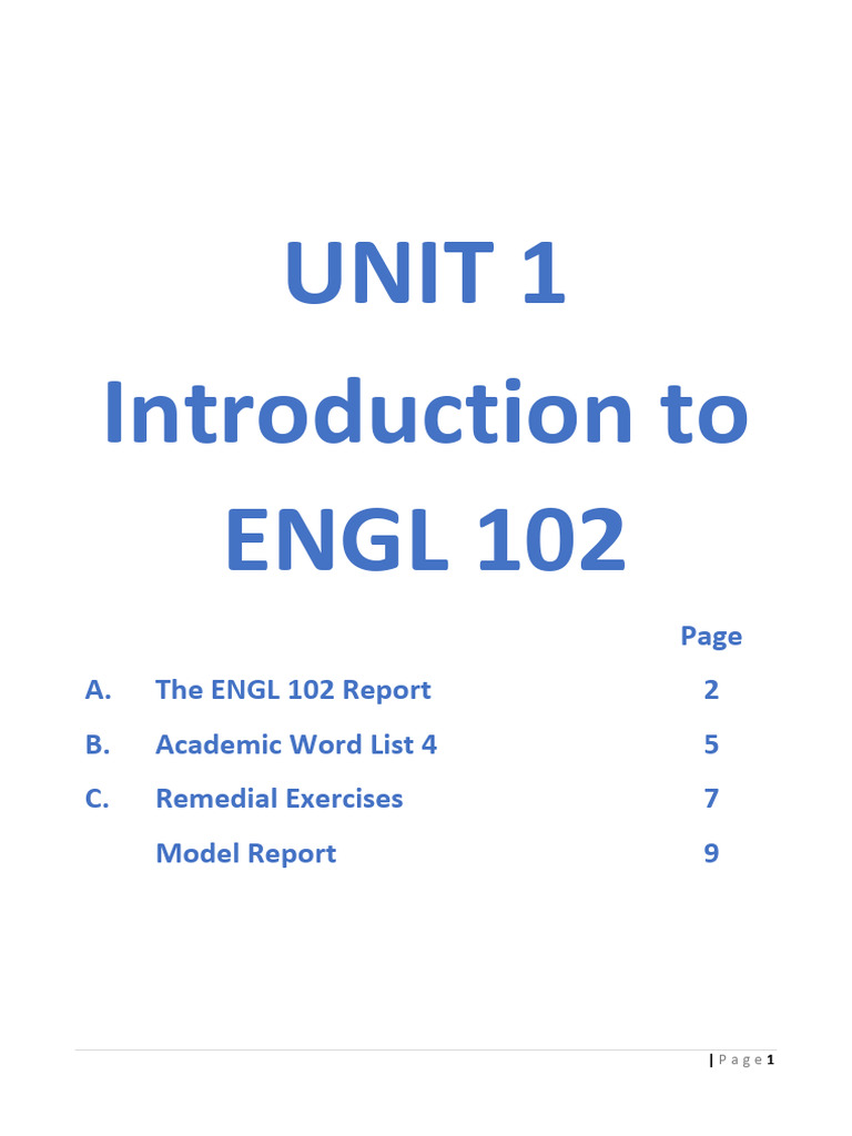 Engl 102 Unit 1 | PDF