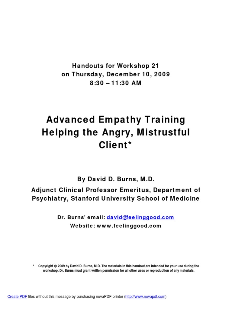 Advanced Empathy Training | PDF | Mood (Psychology) | Mental Health