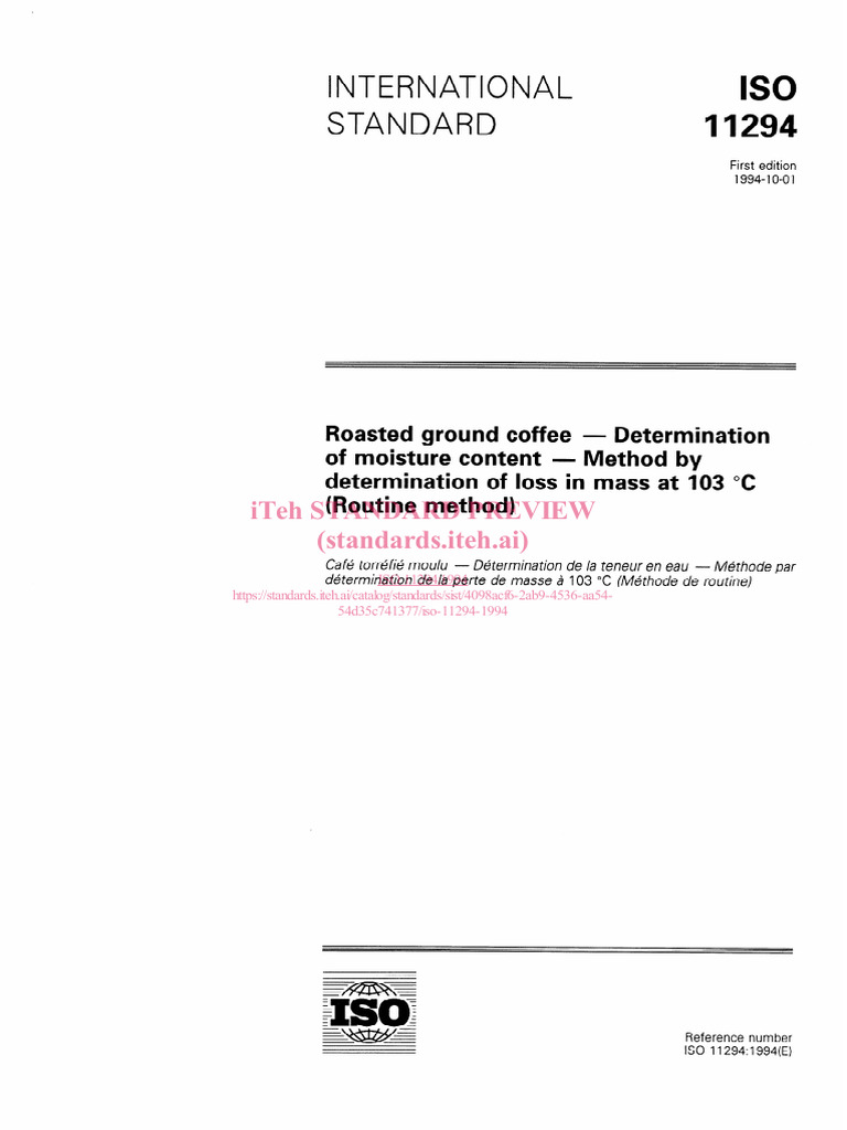 Iso 11294 1994 | PDF