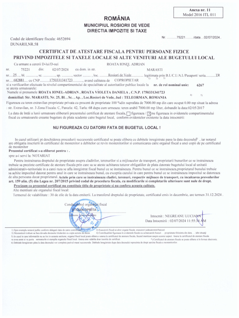 Certificat Fiscal | PDF