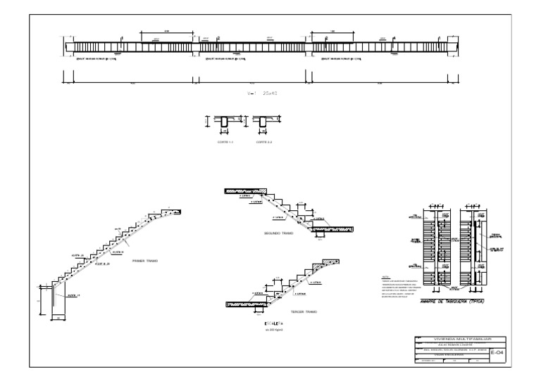 Segundo Tramo: CORTE 1-1 CORTE 2-2 | PDF