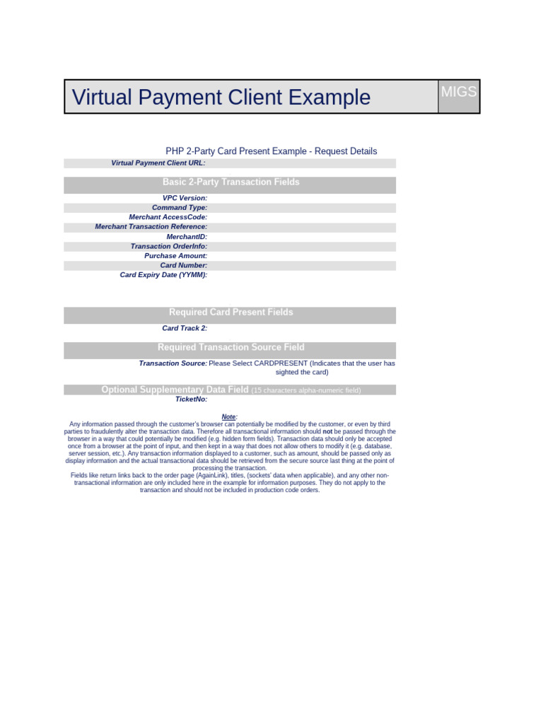 VPC PHP Merchanthost Track2 | PDF