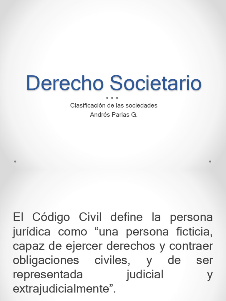 2 - Derecho Societario Clasif Sociedades | PDF | Sociedad de responsabilidad limitada | Negocios