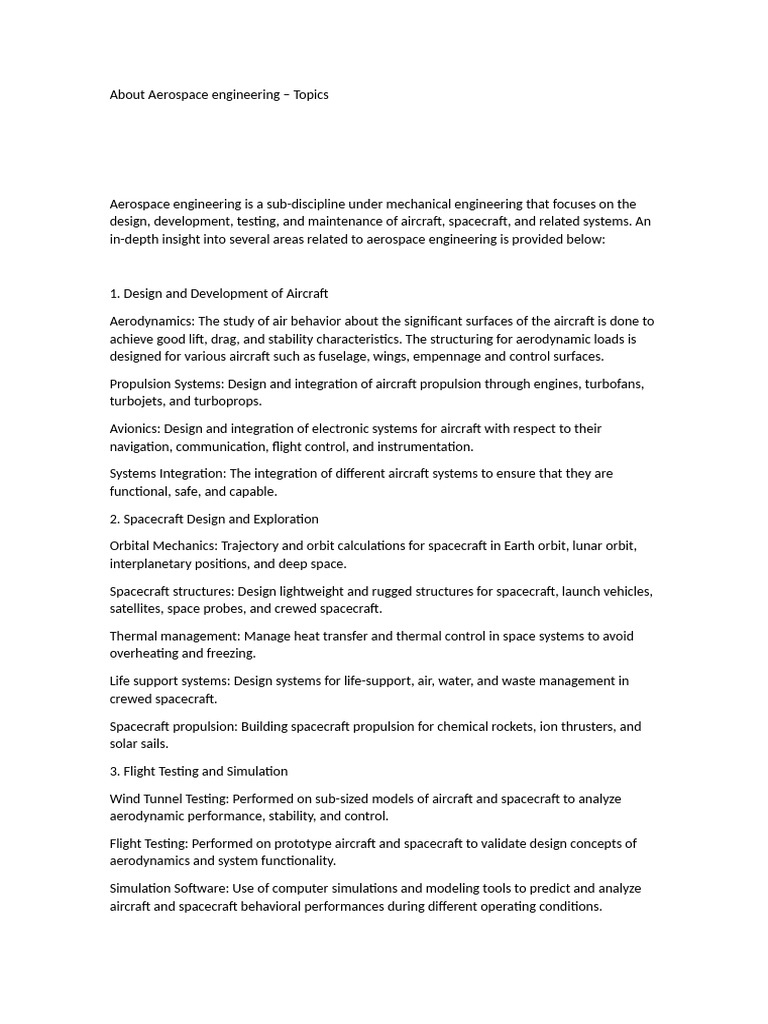 Aerospace Engineering | PDF