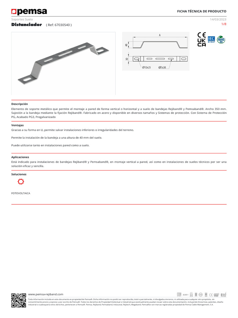 Distanciador 350 PG Pemsa | PDF