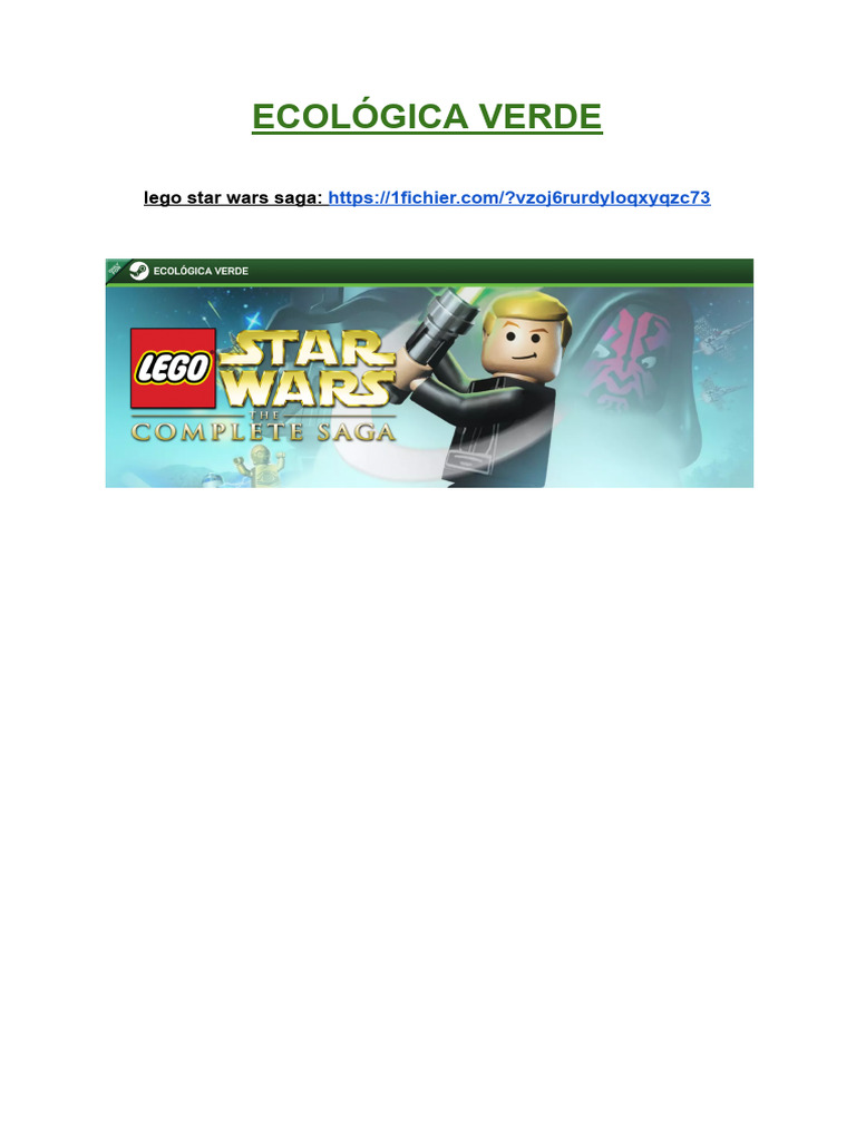 Ecológica Verde - Lego Star Wars | PDF
