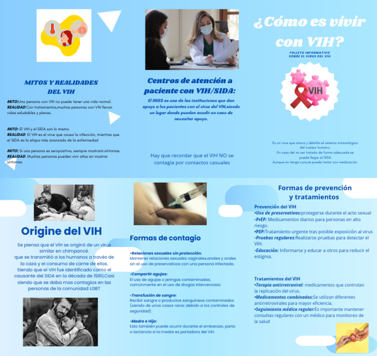 Triptico de ¿Cómo Es Vivir Con VIH? | PDF