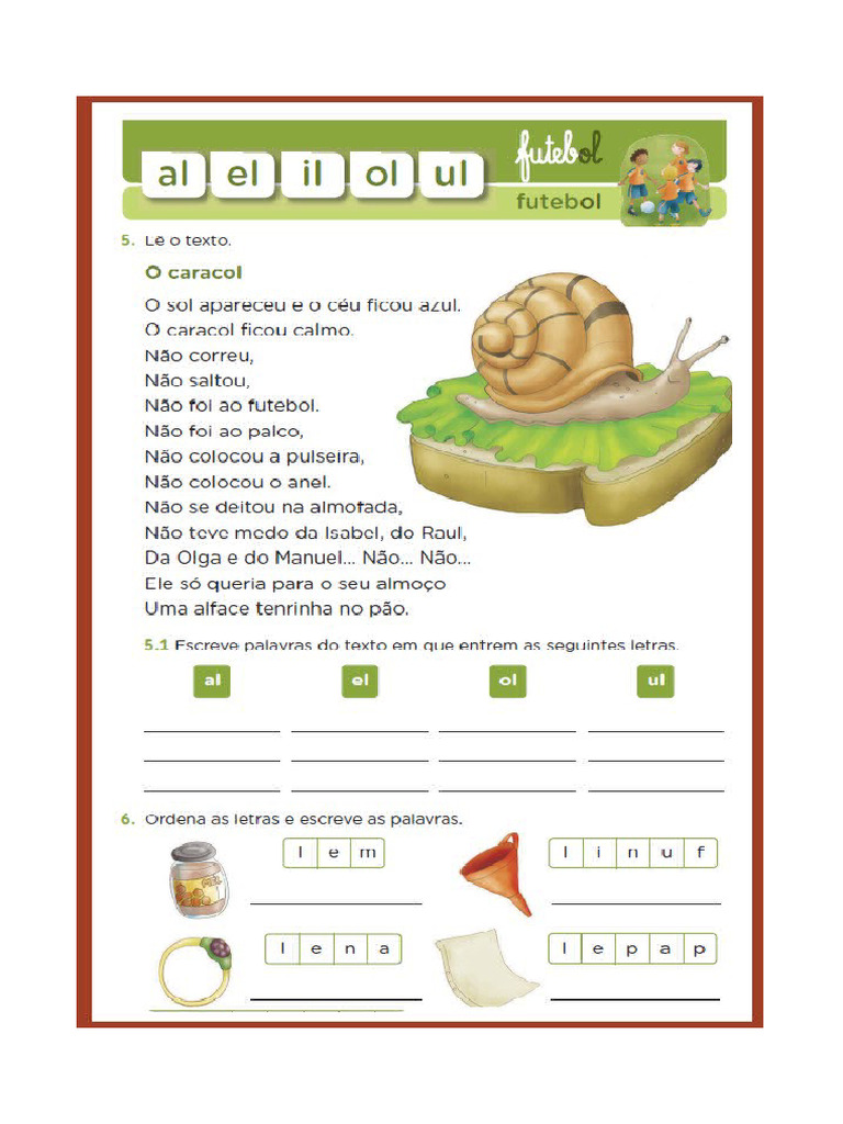 Al, El, Il, Il, Ol, Ul - Ficha | PDF