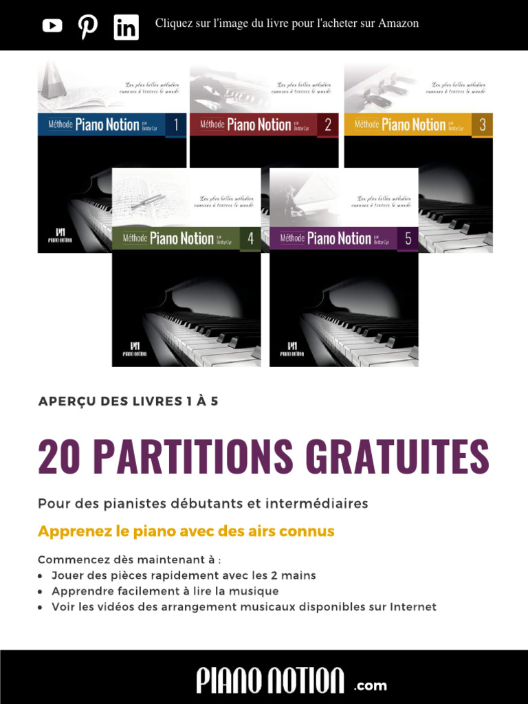 20 Partitions Gratuites Methode Piano Notion | PDF