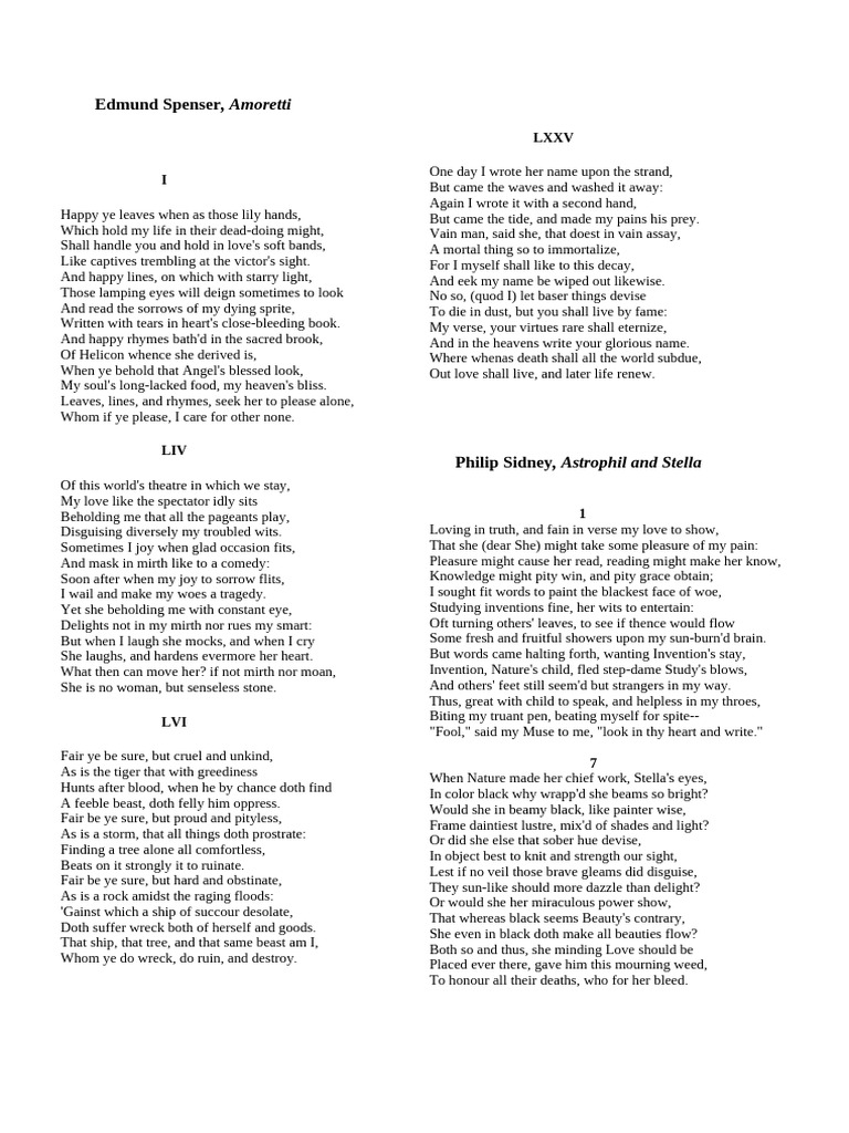 Renaissance - Sonnets | PDF