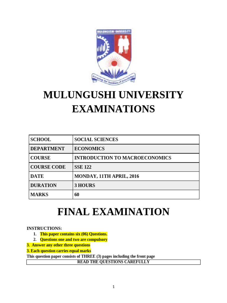 Sse122 April.2016. Ide Exam | PDF | Consumption (Economics) | Finance & Money Management