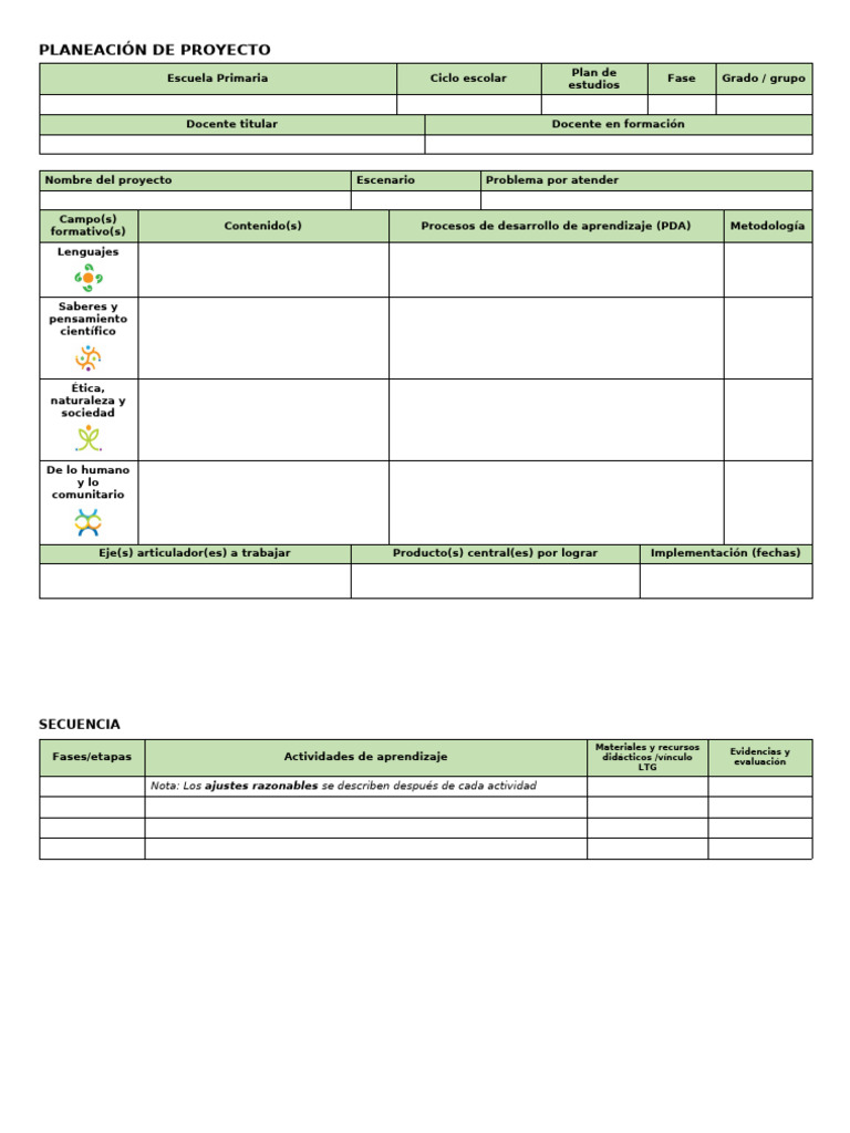 Formato de Planeación NEM | PDF