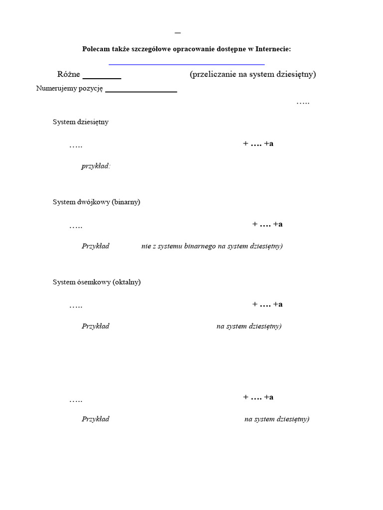 Systemy Liczbowe | PDF