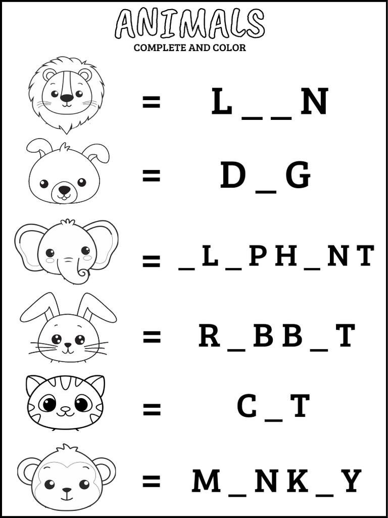 Black White Cute Animals Coloring Worksheets - 20240817 - 094922 - 0000 ...