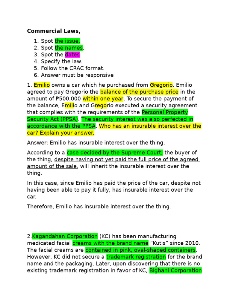 Commercial Law | PDF