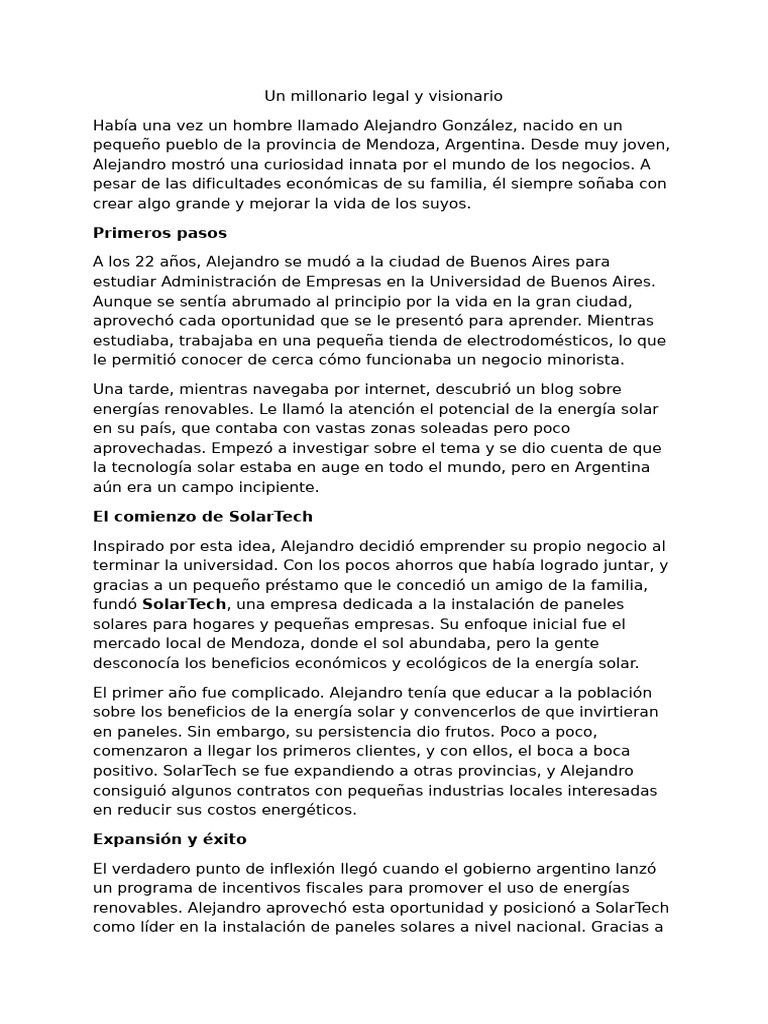 Un Millonario Legal y Visionario | PDF | Energía solar | Negocios