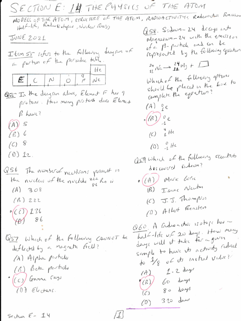 CXC CSEC PHYSICS Paper 1 With Answers Section D CH 14 Handwritten | PDF