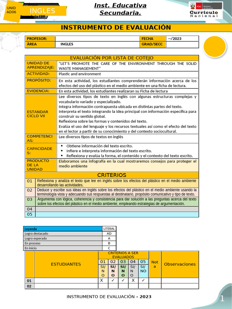 5° LC Act 02-Ingles-U6 | PDF
