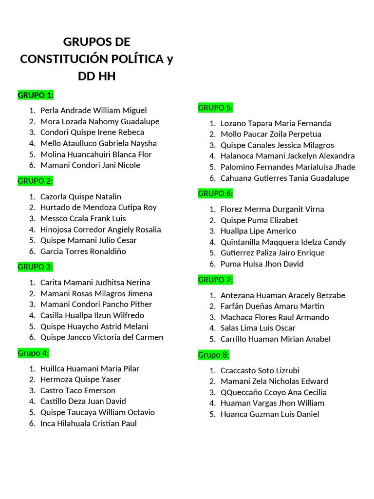 Grupos de Consti | PDF