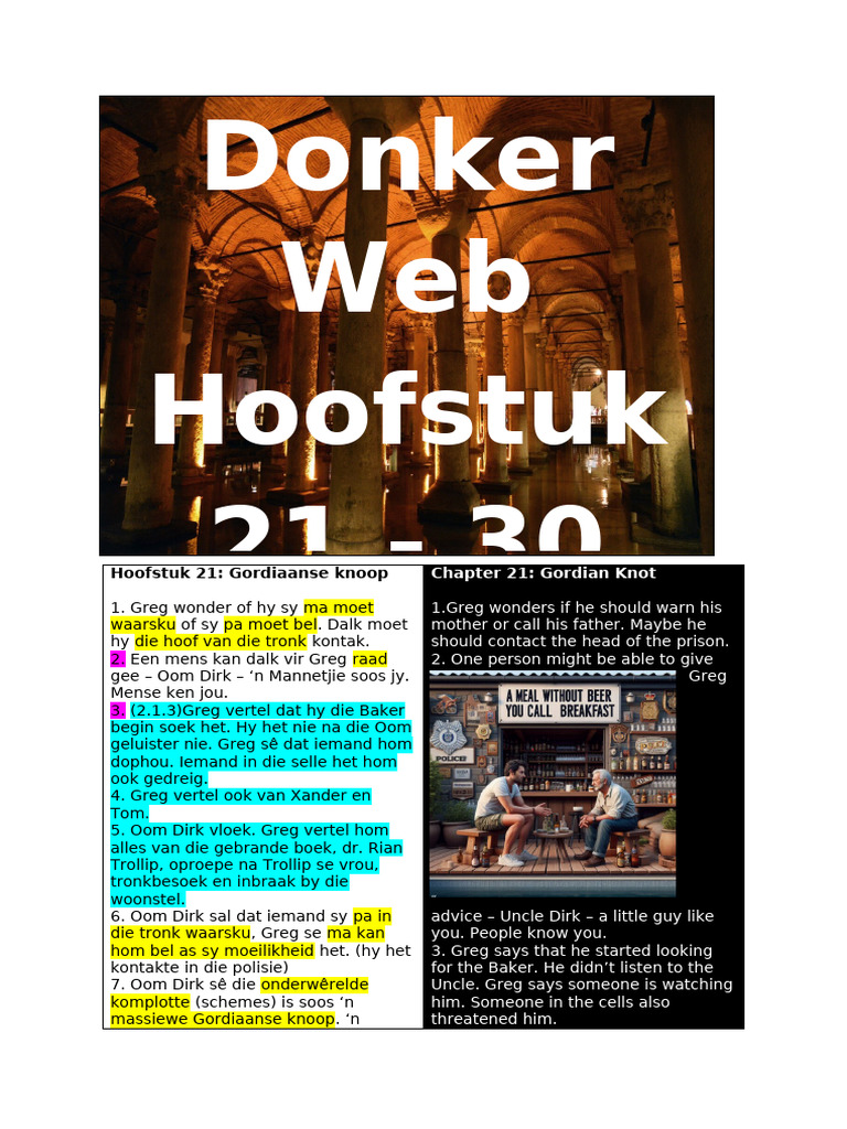 Donker Web Hoofstuk 21-30 IEB Opsomming Met Vertaling | PDF