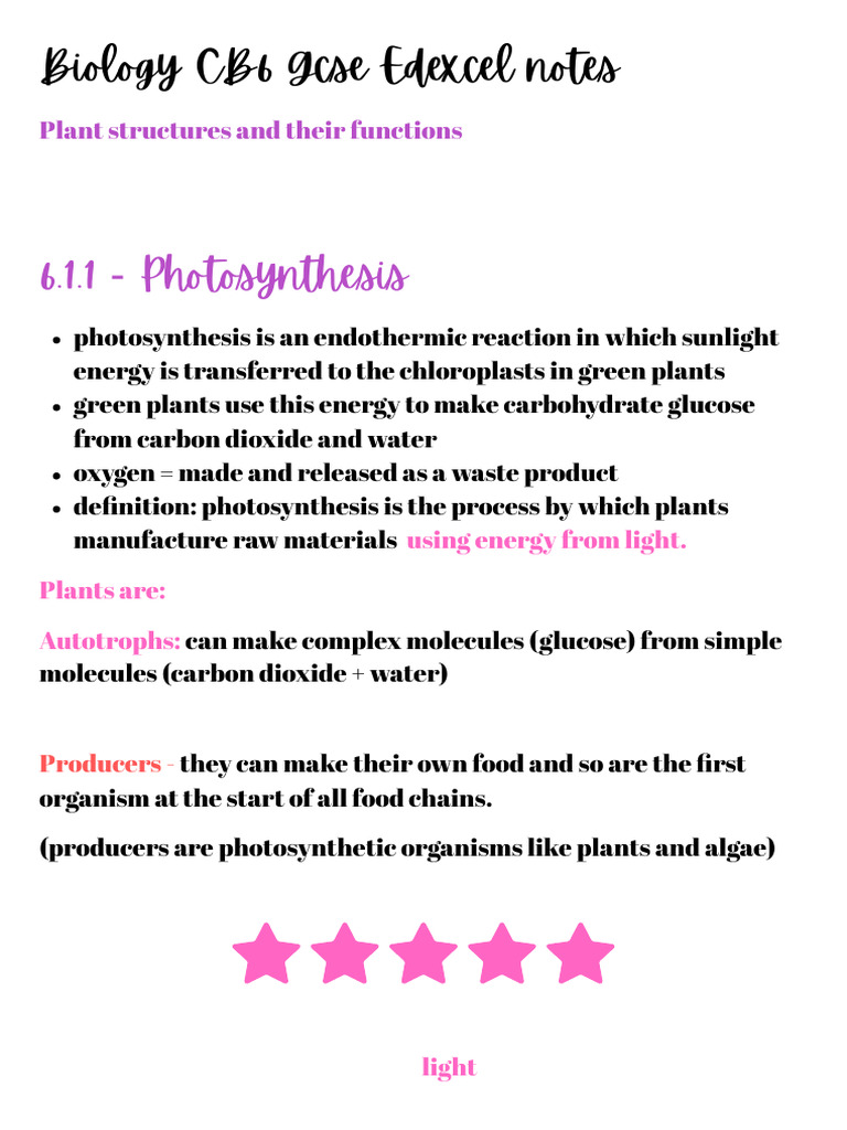 Biology CB6 Gcse Edexcel Notes | PDF