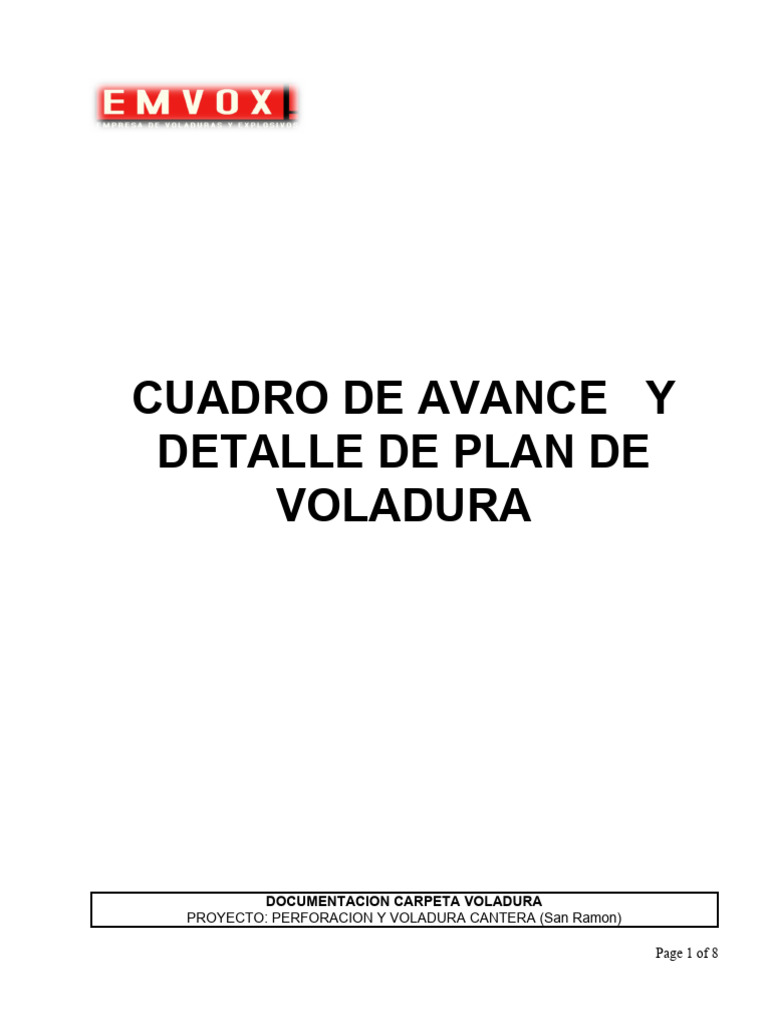 2do - Cuadro de Avance y Detalle de Plan de Vra - 2emvox | PDF