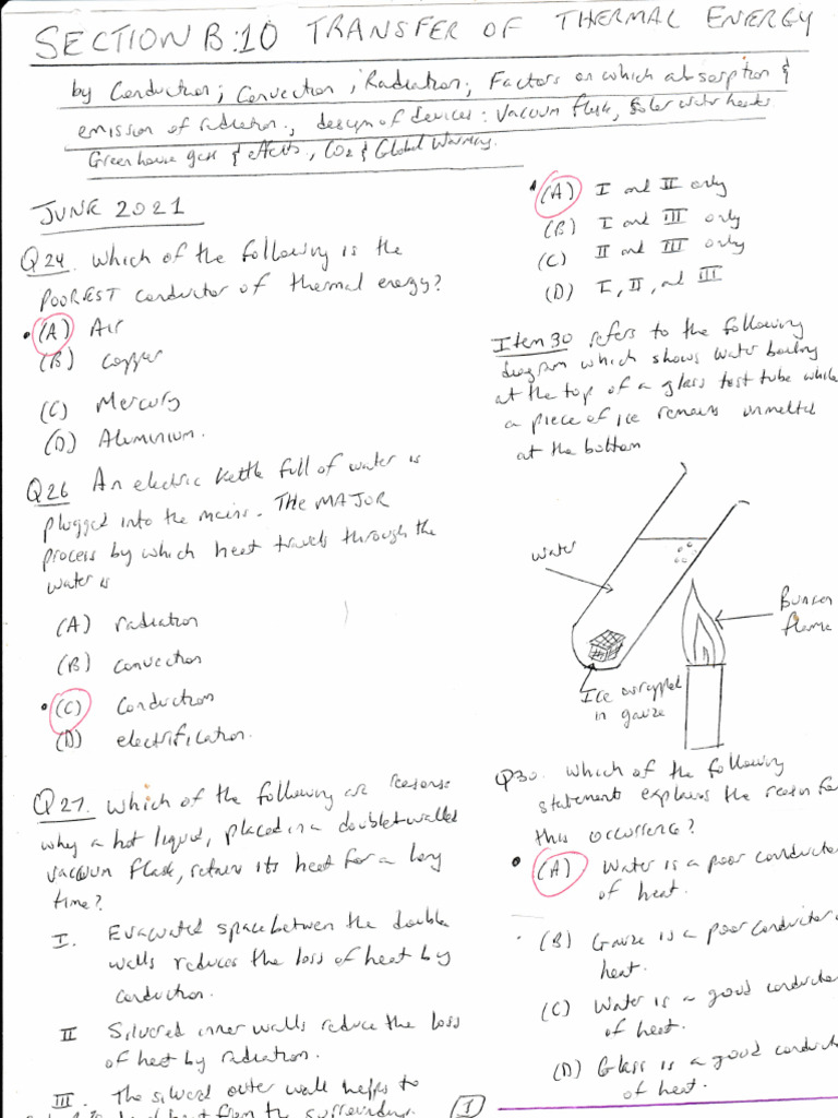 CXC CSEC PHYSICS Paper 1 With Answers Section B CH 10 Handwritten | PDF