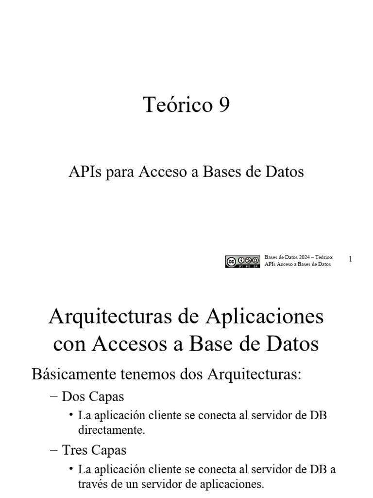 Teorico 9 APIs Accesos Base de Datos 140674419538 | PDF