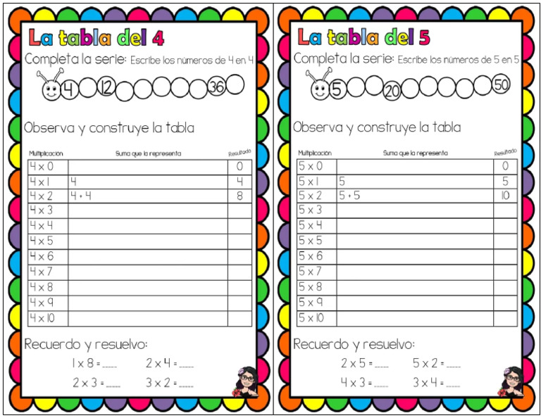 Tabla Del 4 y 5 | PDF