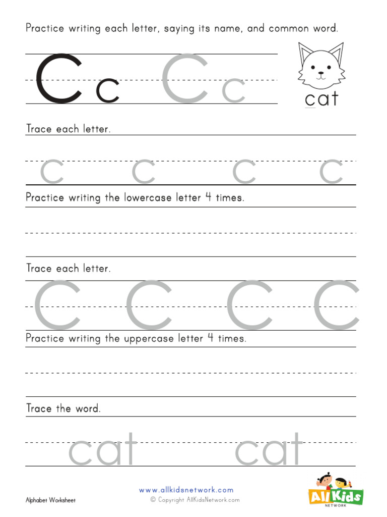 Printing Letter C Worksheet | PDF