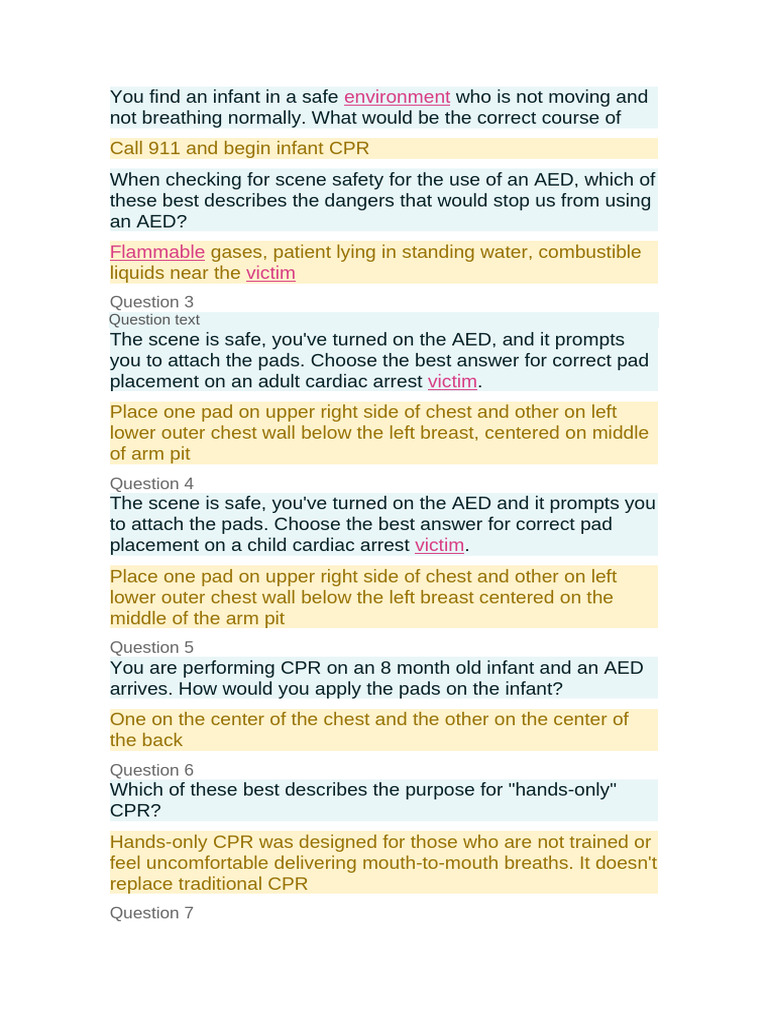 CPR and AED Guidelines for Rescuers | PDF | Cardiopulmonary ...