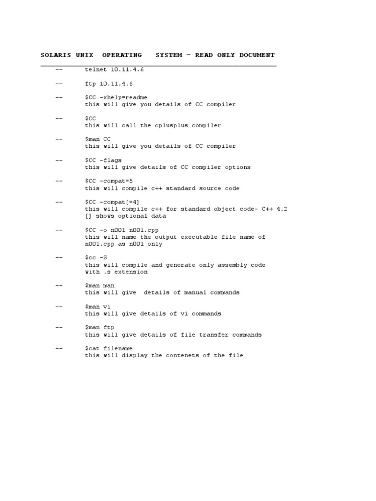 Solaris Unix Operating System Read Only Document Pdf File