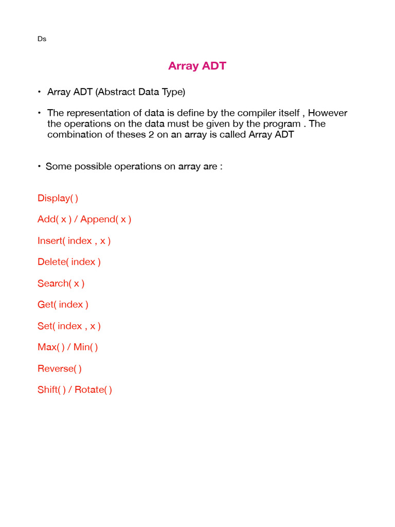 ArrayADT 94 | PDF