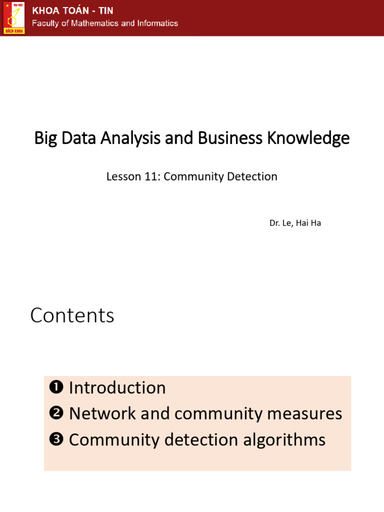 BDA 11 - Community Detection | PDF