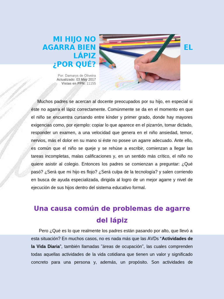 Mi Hijo No Agarra Bien El Lápiz. | PDF