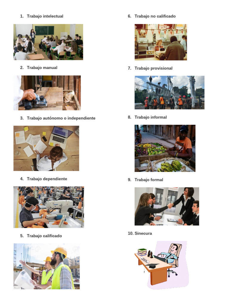 Tipos de Trabajo | PDF
