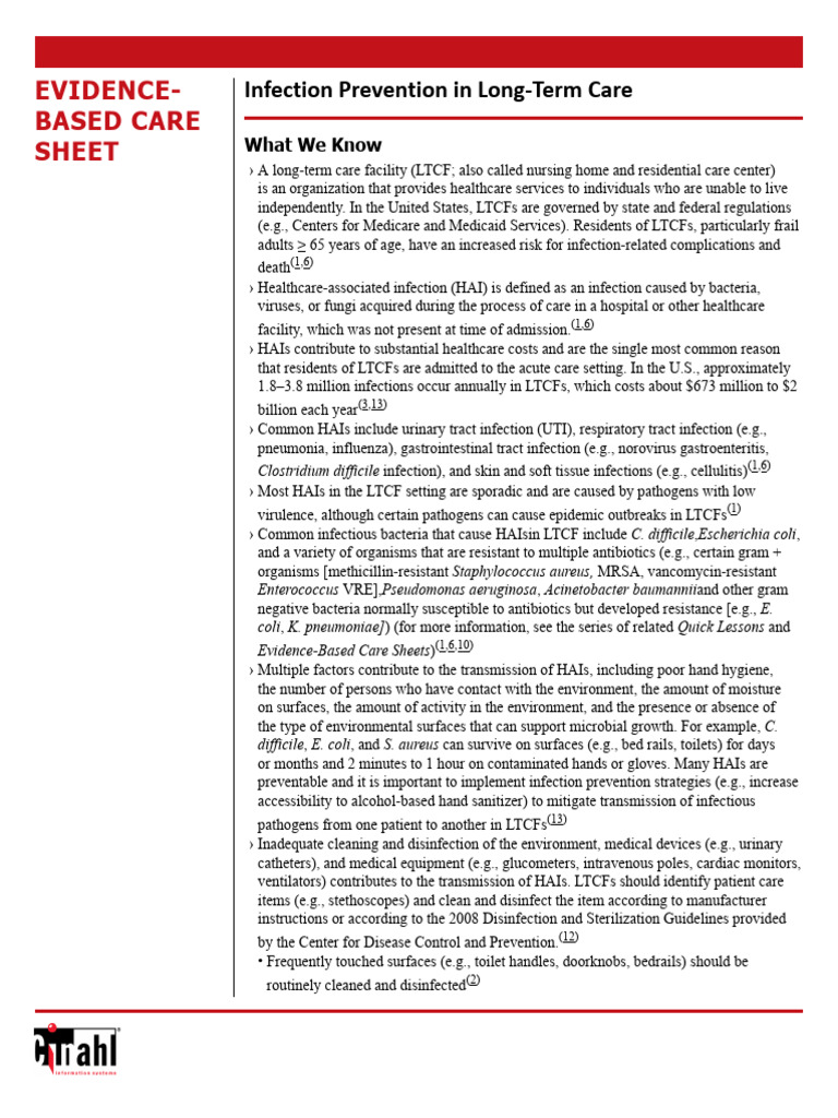 Infection Prevention in Long-Term Care | PDF | Infection | Preventive ...